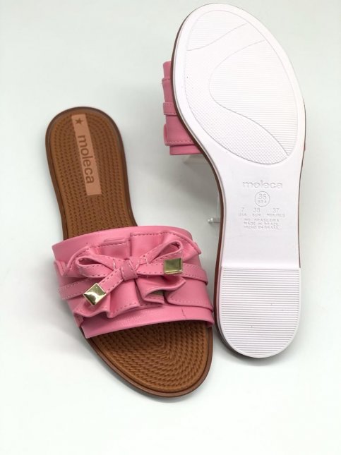 flat moleca 5297.446 rosa areia branco off jeans light turquesa