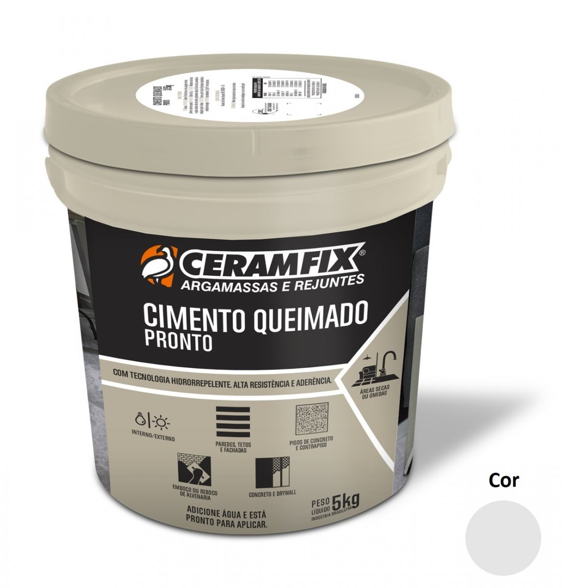 Cimento Queimado Pronto Platina Ceramfix 5 Kg - Tintomax