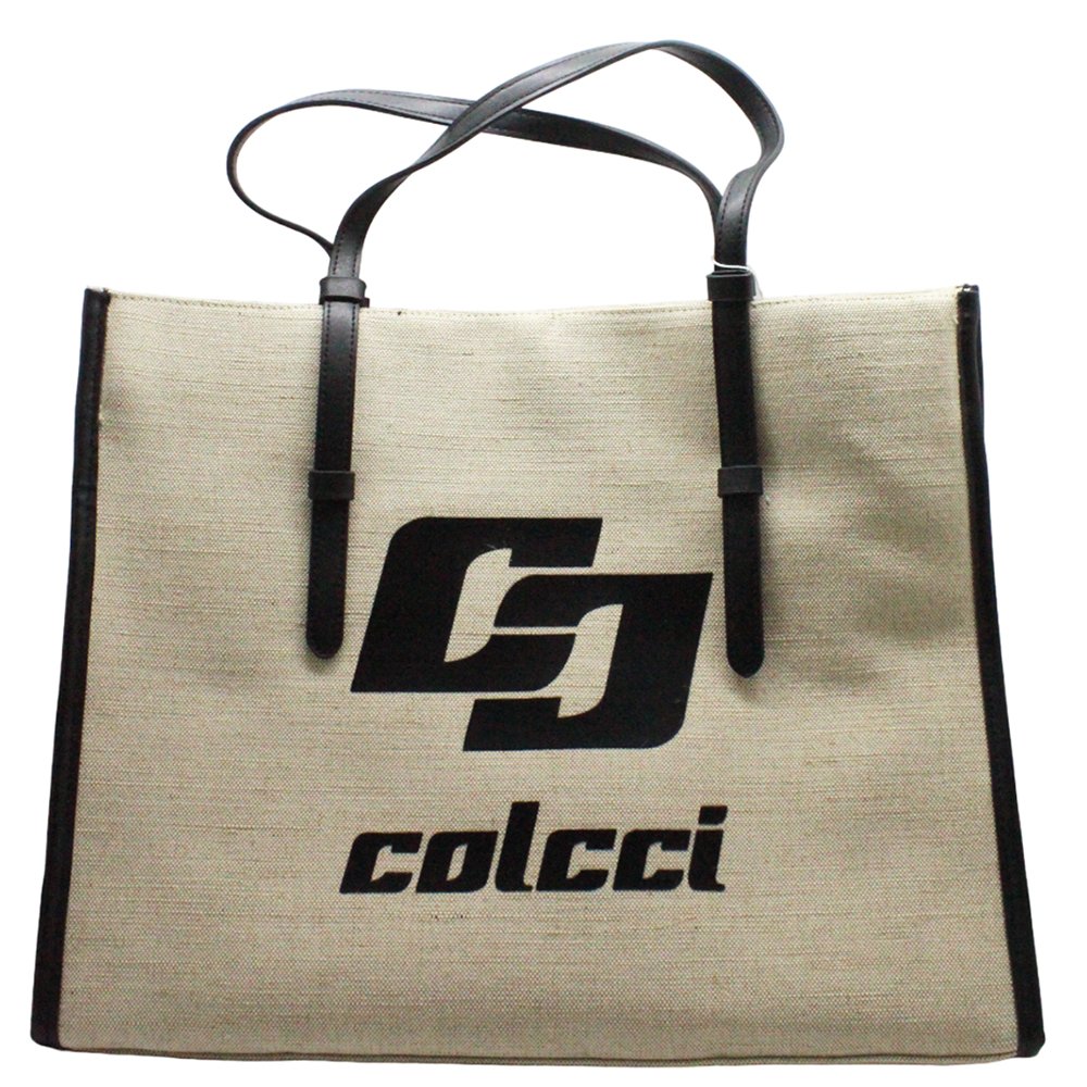 Bolsa Colcci Shopping Bag Lona Preta/Natural Feminina