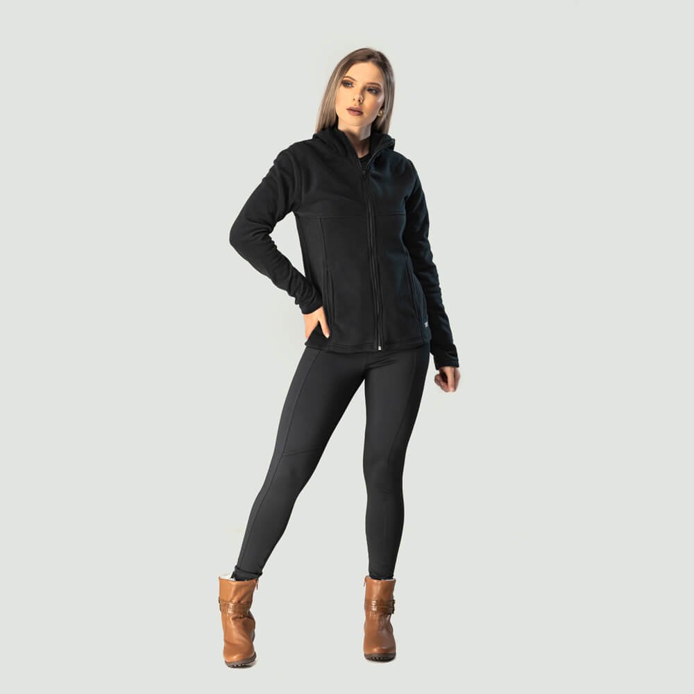 Jaqueta Fleece Feminina Térmica Turim Capuz Cold Ref. 643