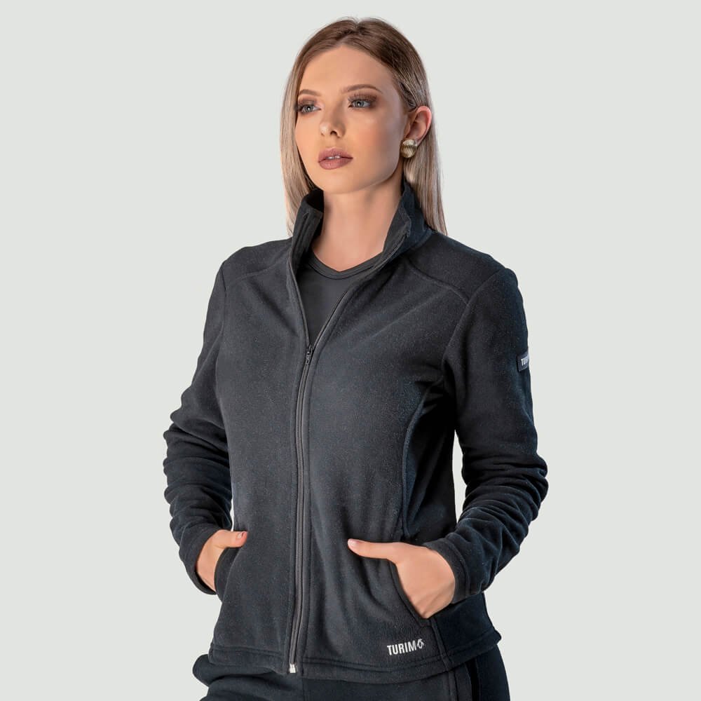 Casaco Fleece Térmico Feminino Turim Zíper Cold Ref. 637
