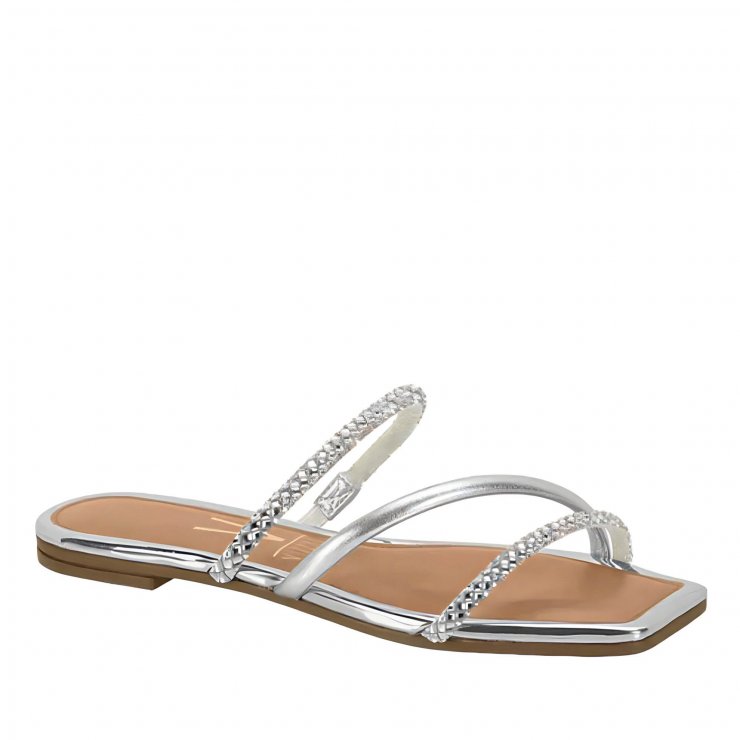 Rasteira Vizzano Metalizada Strass