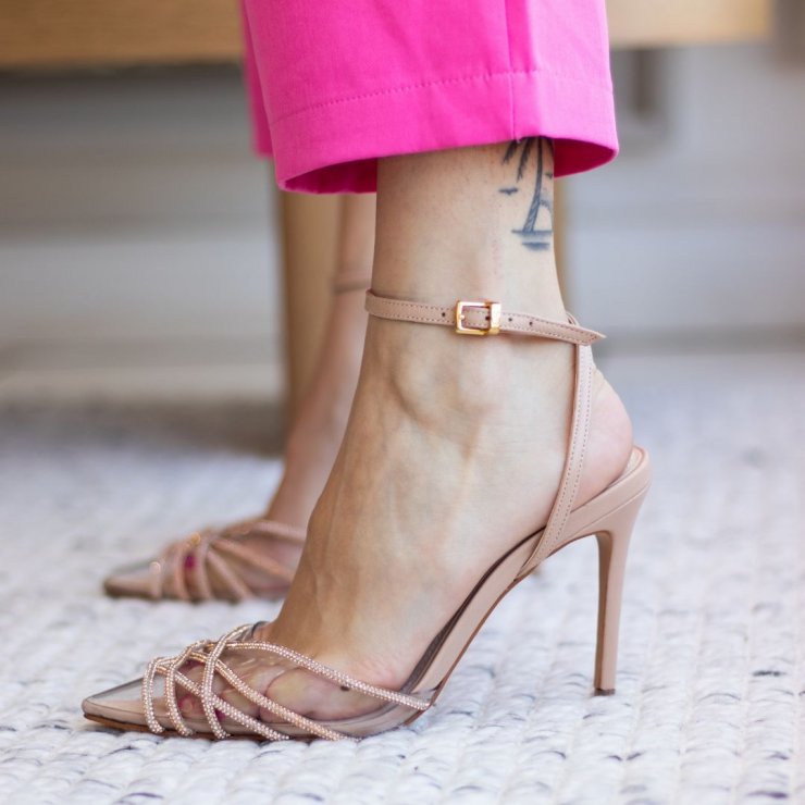 Sapato Maithe Scarpin Salto Alto Brilho