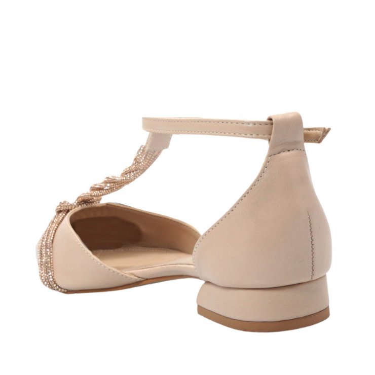 Sapato Maithe Bico Fino Strass Rose