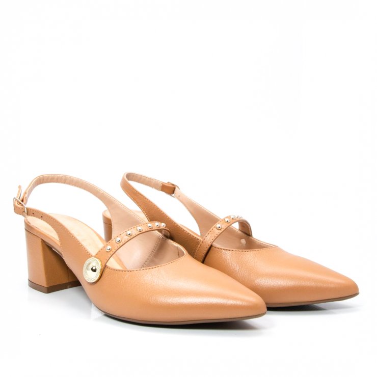 Sapato Unique Slingback Camel