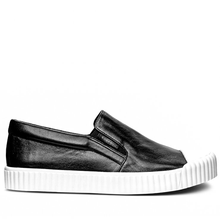Tenis Carrano Kicks Slip On Couro Metal Preto