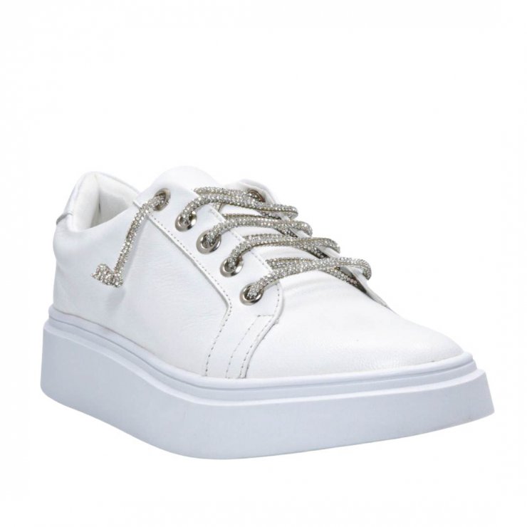 Tenis Maithe Cordão Strass Branco