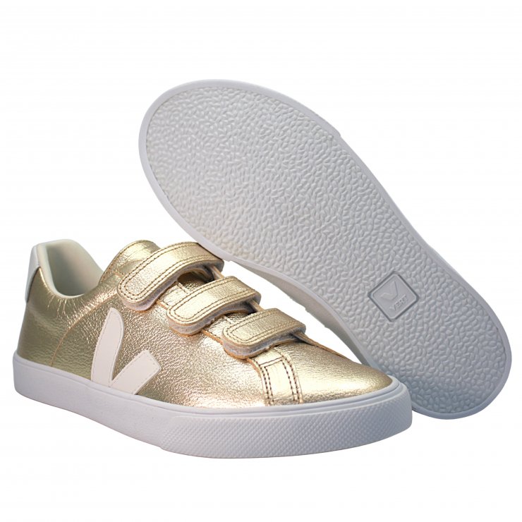 Tênis Vert dourado em couro