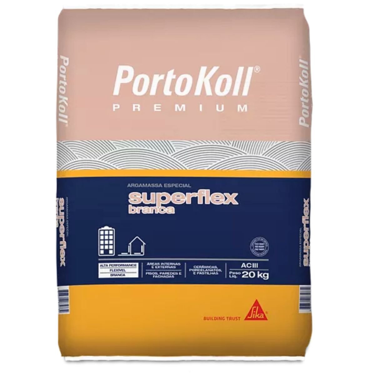 Argamassa Colante ACIII PortoKoll Premium Superflex Branca - 20Kg