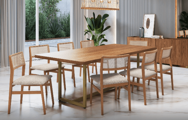 Mesa Urban Macadâmia/Metal Dourado- Rudnick